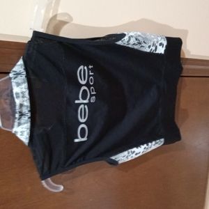 bebe | Tops | Bebe Sp Black And White Partial Meshing | Poshmark